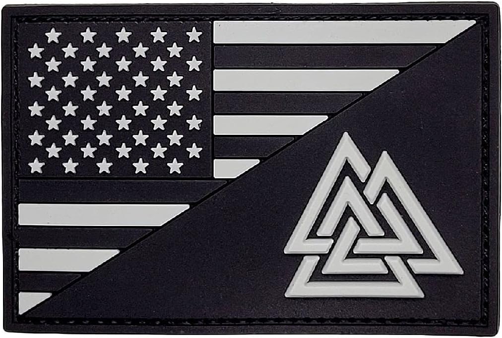 Amazon.com: Odin we Trust USA Flag Valknut Viking Hook Fastener Patch ...