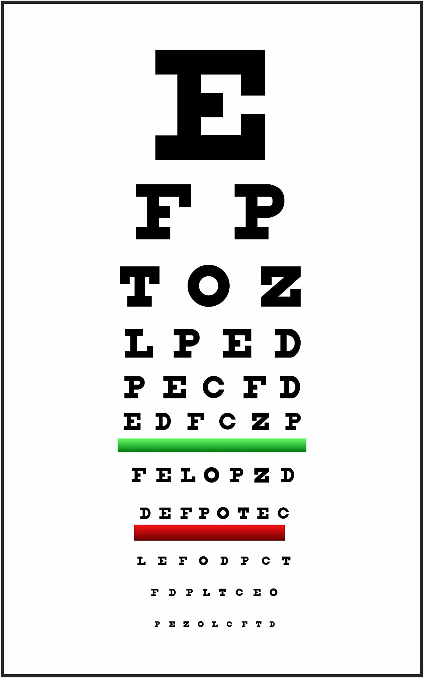 Anne Print Solutions ® Eye Test Paper Chart Poster for Hospital ...