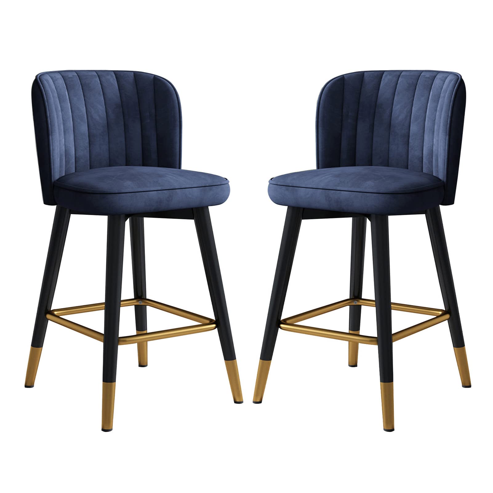 Fetarxue Swivel Counter Height Bar Stools Set of 2, Velvet Upholstered ...