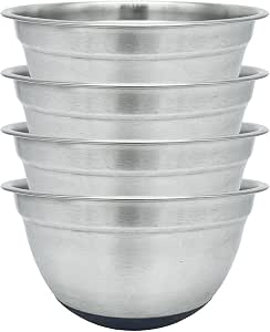 Stainless Steel Deep Mixing Bowls with Silicone Base - Easy-Grip ...