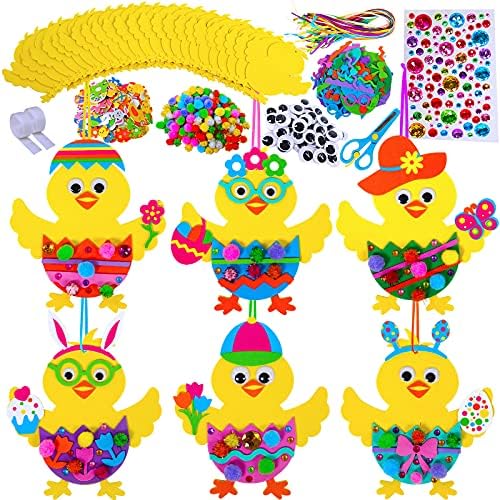 Amazon.com: Winlyn 24 Sets Easter Decorations DIY 3D Chick Hatching ...