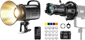 Amazon.com : NEEWER CB60B 70W LED Video Light COB Bi Color, 2.4G&APP Control with Spotlight ...