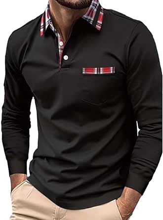 Amazon.com: Camisas polo para hombre, de manga larga, para golf ...