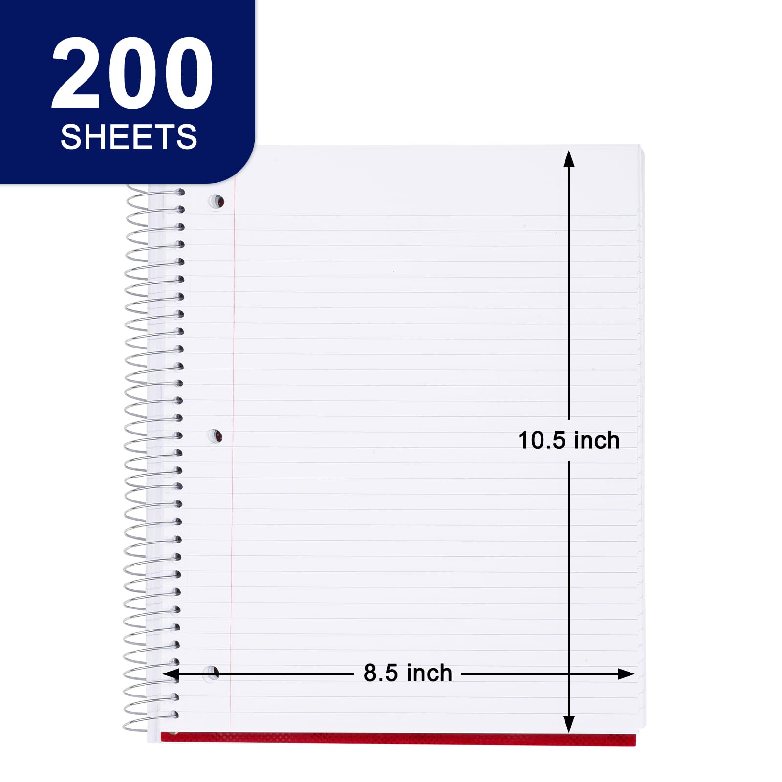 Snapklik.com : Spiral Notebooks 3 Pack, 5 Subject, 8.5"x 10.5", College ...