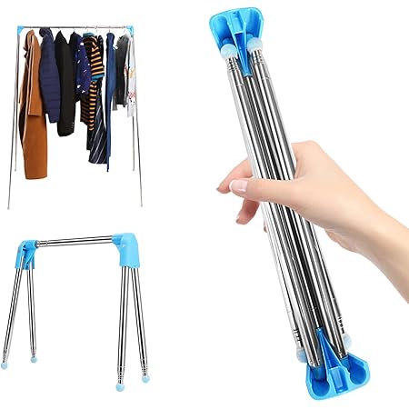 Portable Travel Garment Rack, 13-28inch Retractable Clothes Drying Rack ...