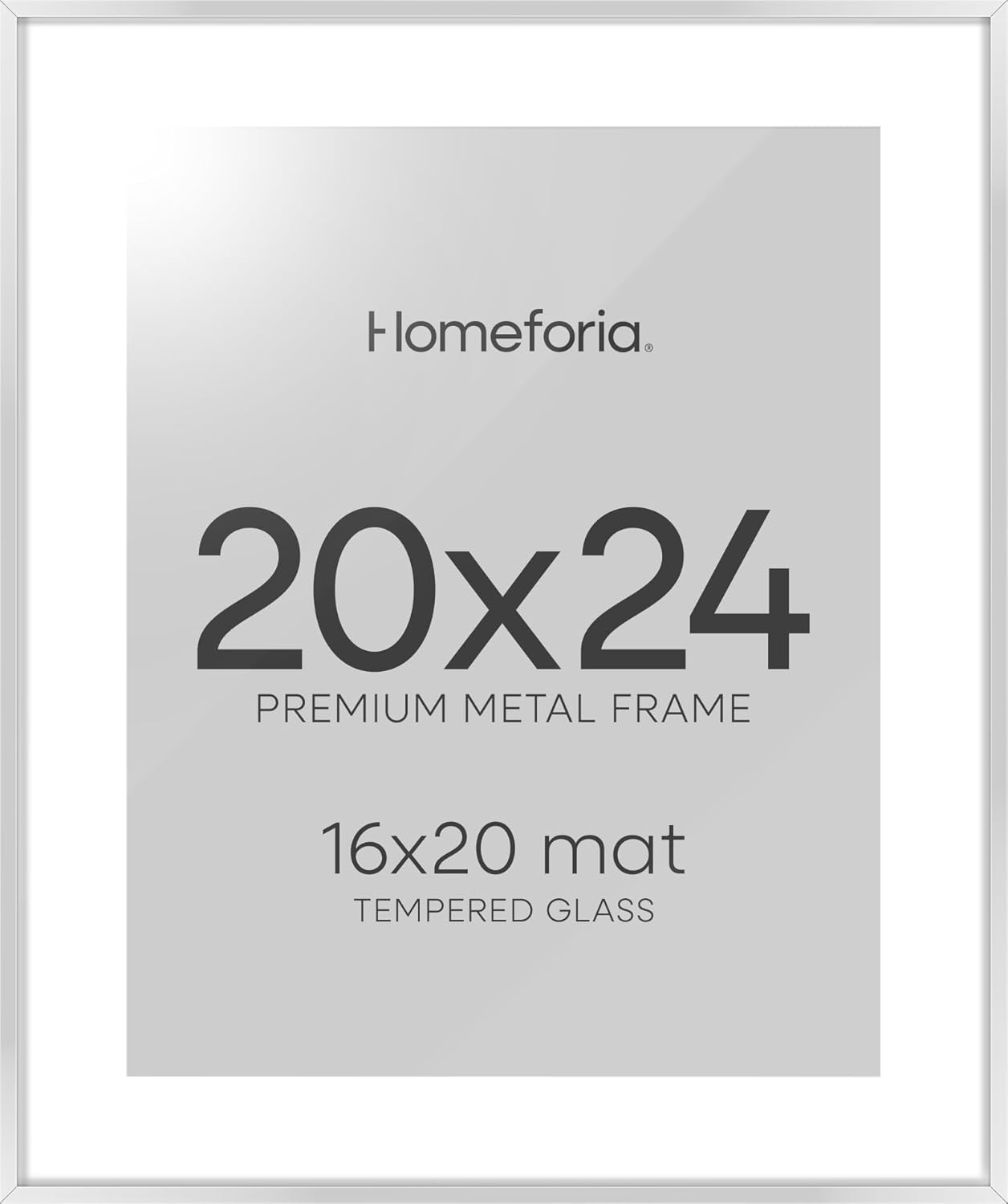 Amazon.com - Homeforia 20x24 Picture Silver Frame, High End Metal 20 x ...