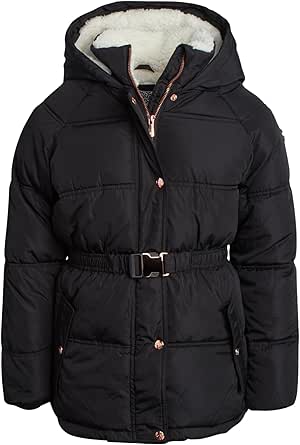 Amazon.com: KENSIE GIRL Girls' Quilted Puffer Jacket - Faux Memory ...