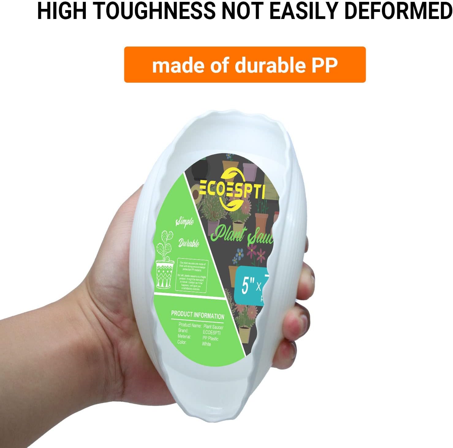 ECOESPTI Platillo para plantas, paquete de 7 bandejas de plástico ...