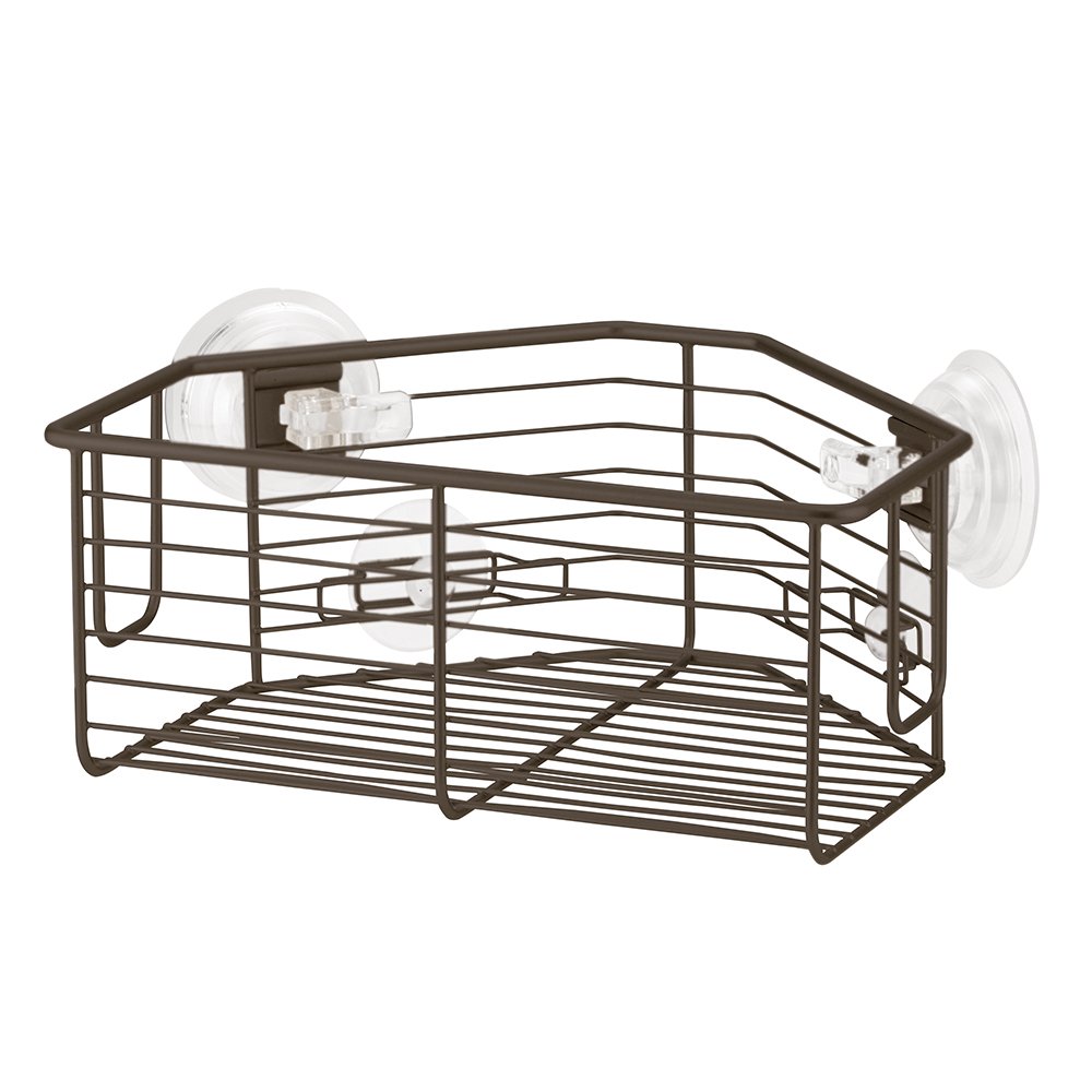 InterDesign Classico Bathroom Shower Power Lock Suction Caddy Corner ...