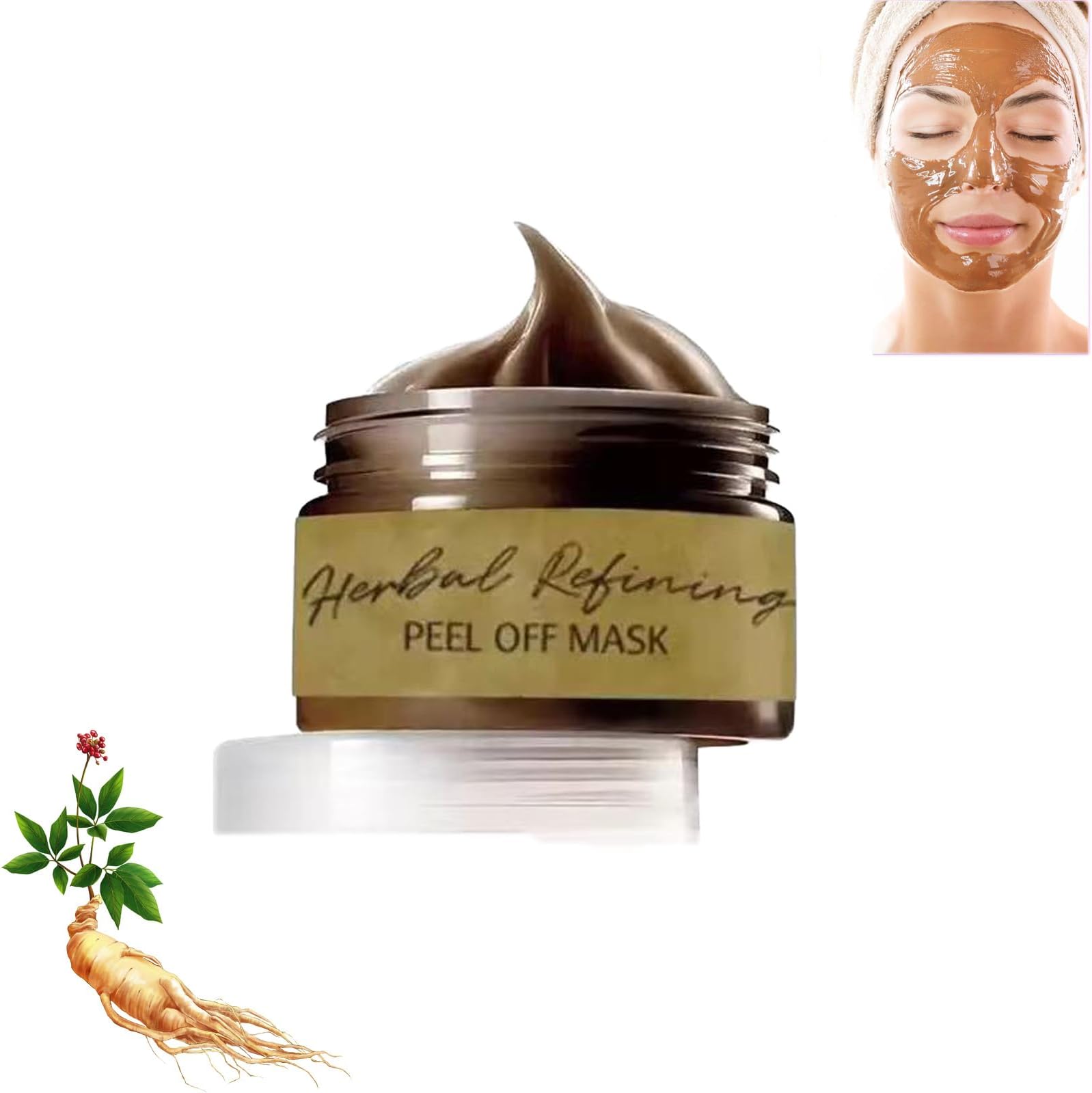 Amazon.com : Herbal Refining Peel-Off Facial Mask,Pull-off blackhead ...