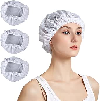 Amazon.com : 3PC Mesh Sleep Caps Bonnet Night Cap Hair Net Hair Loss ...