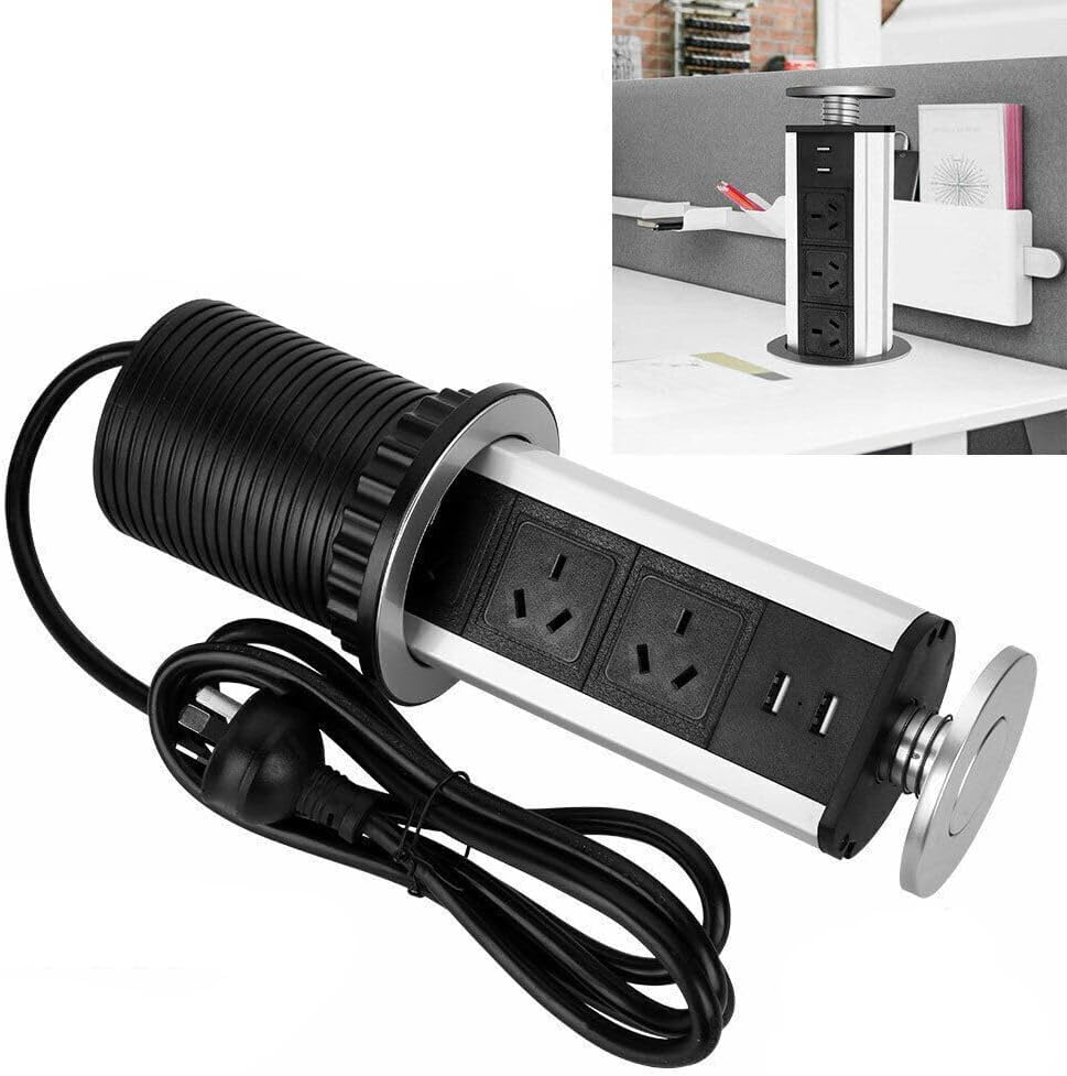Pop Up Power Point 2 USB 3 Socket AU Plug Table Home Kitchen Desk ...