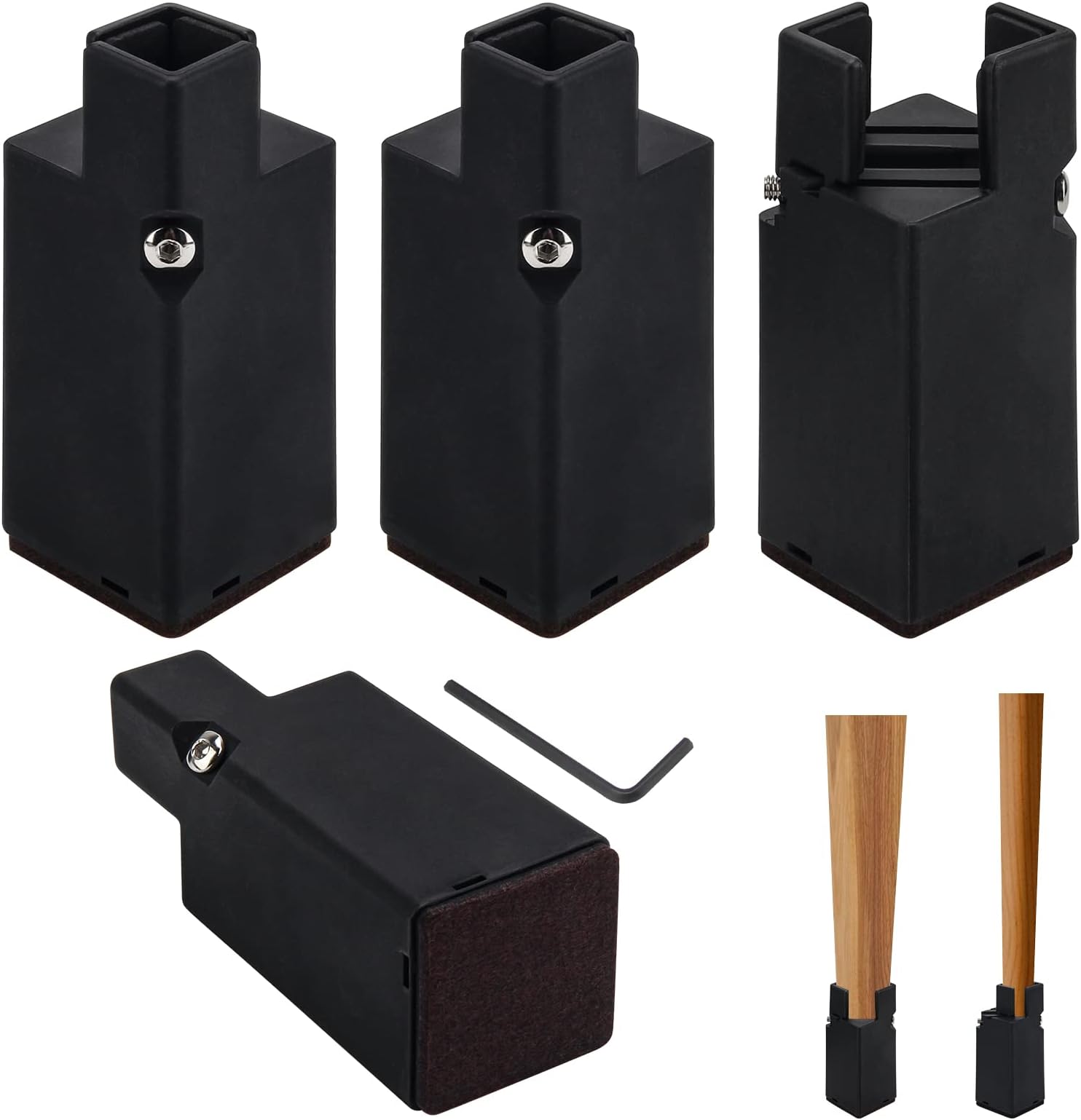 Amazon.com: IRENPORU 4 Pack Super Heavy Carbon Steel Bed Risers fit ...