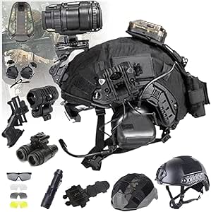 Tactical Helmet Set With Headset And Visor, Multifunctional Tactical ...