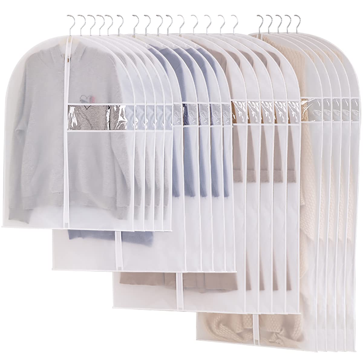 Clothes Cover 20 Packs Hanging Garment Bags, Dustproof Dress Bag with ...