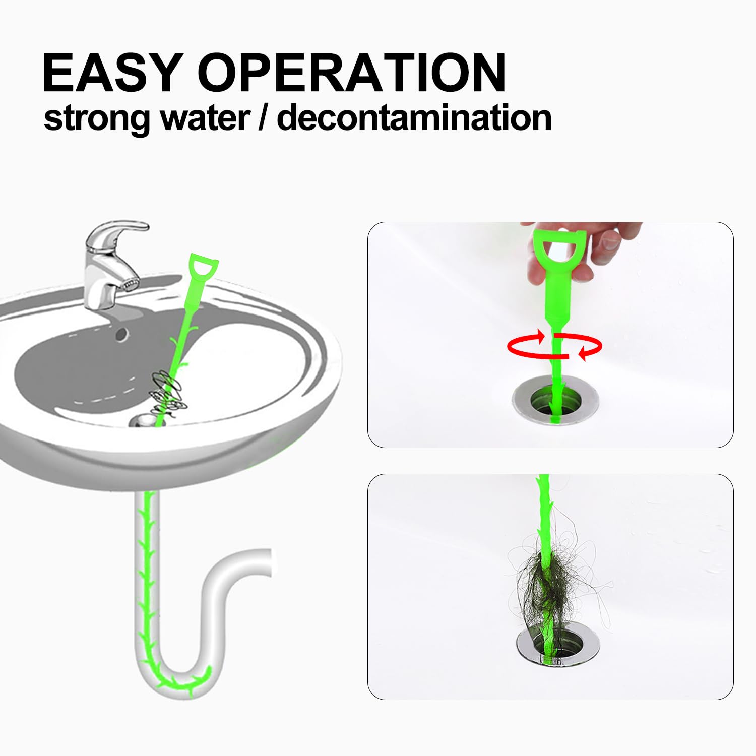 Snapklik.com : POPULO 6-Pack 25 Inch Hair Drain Clog Remover Shower ...