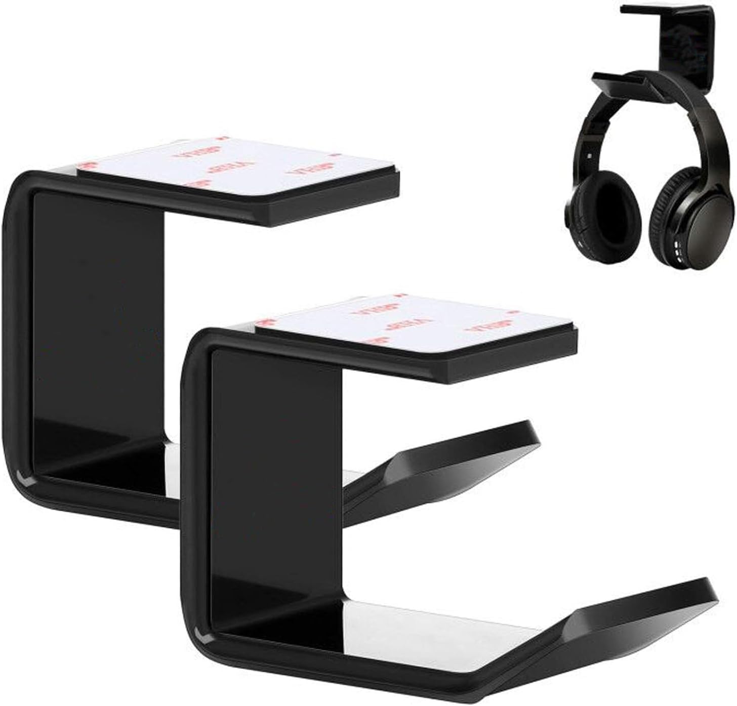 Headphone Stand Hanger, JOTO Silicone Under Desk Dual Headset Holder ...