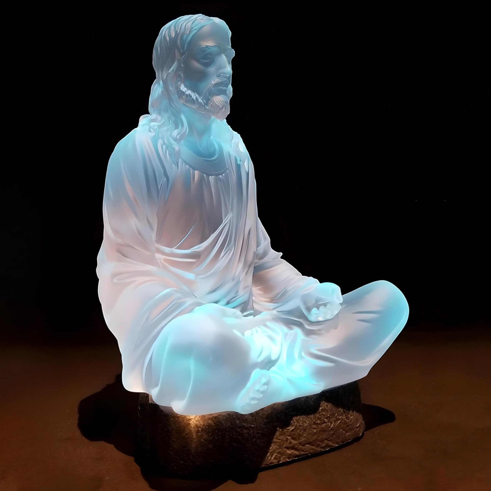Amazon.com: Jesus Statue for Home Decor 8" Sea Glass (Frosted Acrylic ...