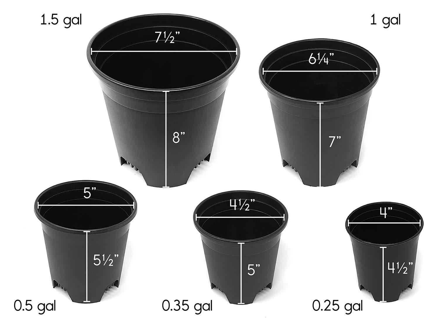 Plant Pots 9cm 13cm Litre Plastic Tall Full Size Flower Pot Seeds