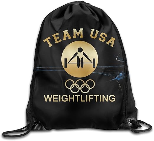 2016 Olympic Team USA Weightlifting Gold GYM Drawstring Backpack Bag ...