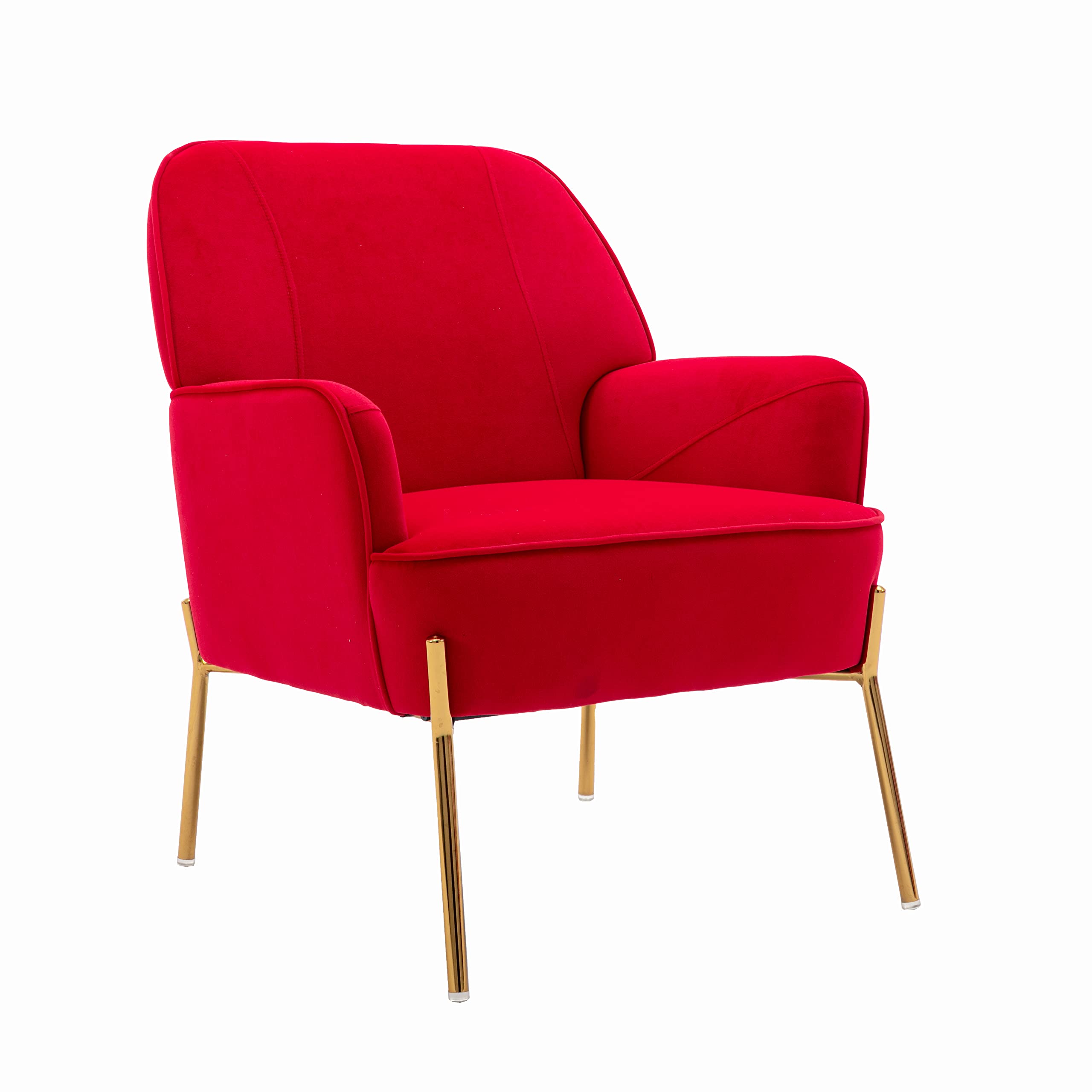 Amazon.com - ZOBIDO Comfy Velvet Accent Chair with Glam Metal Legs for ...