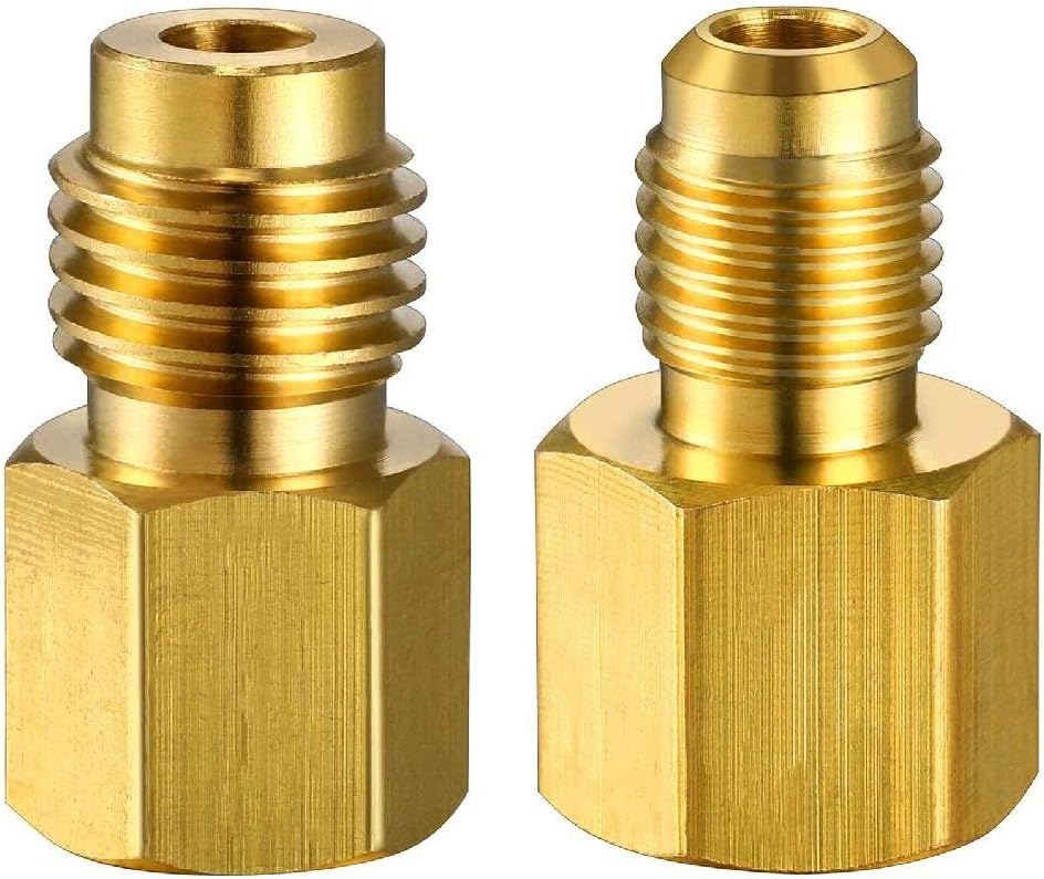 2 Pieces 6015 R134A Brass Refrigerant Tank Adapter to R12 Fitting ...