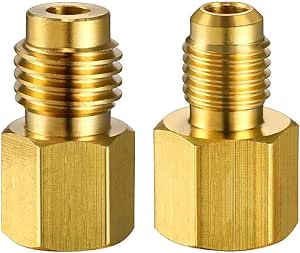 2 Pieces 6015 R134A Brass Refrigerant Tank Adapter To R12 Fitting ...