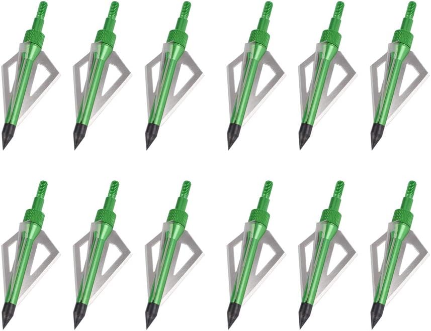 Hunting Broadheads, 12PK 3 Blades Archery Broadheads 100 Grain Screw-in ...