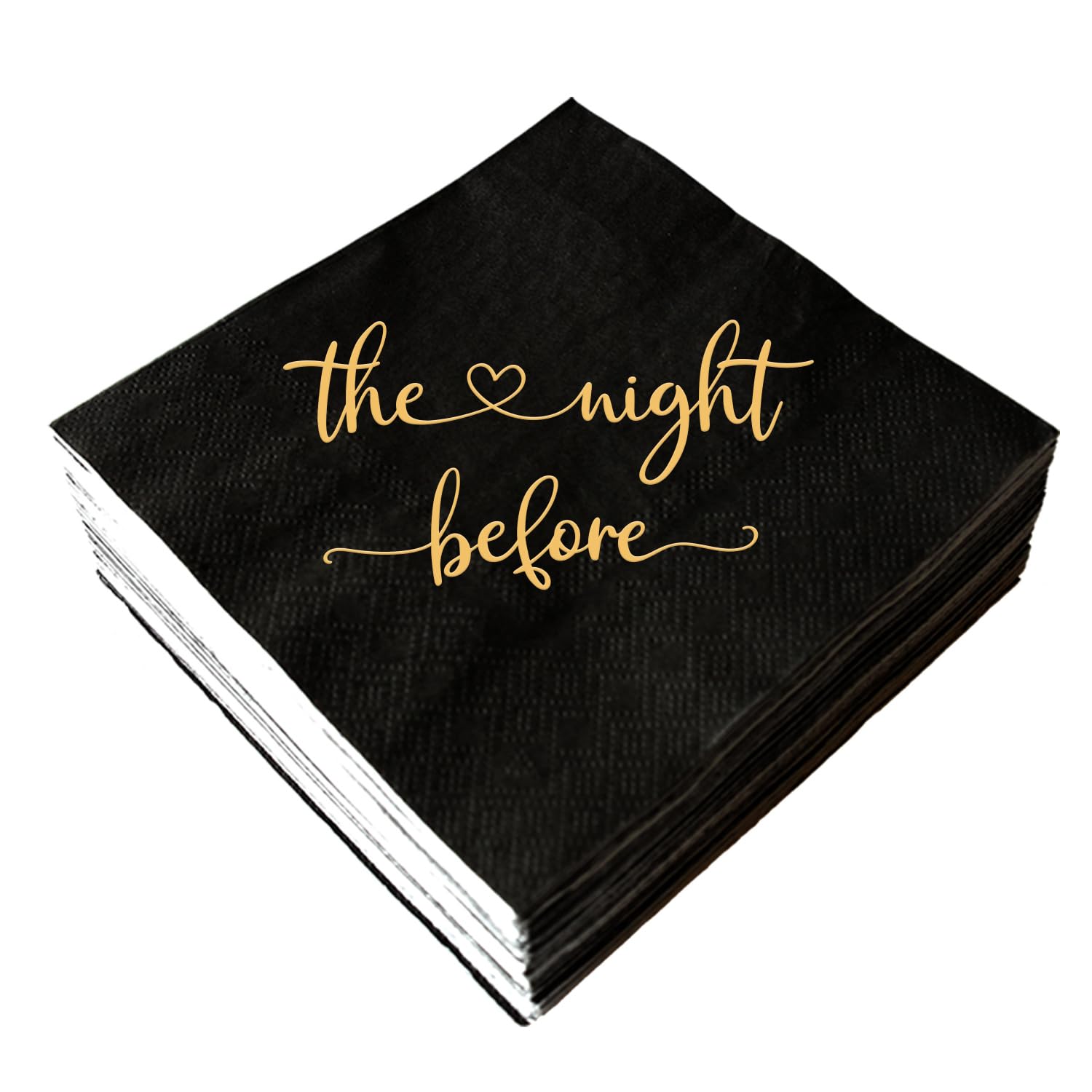 Amazon.com: The Night Before Cocktail Napkins, 50 Pack Black and Gold ...