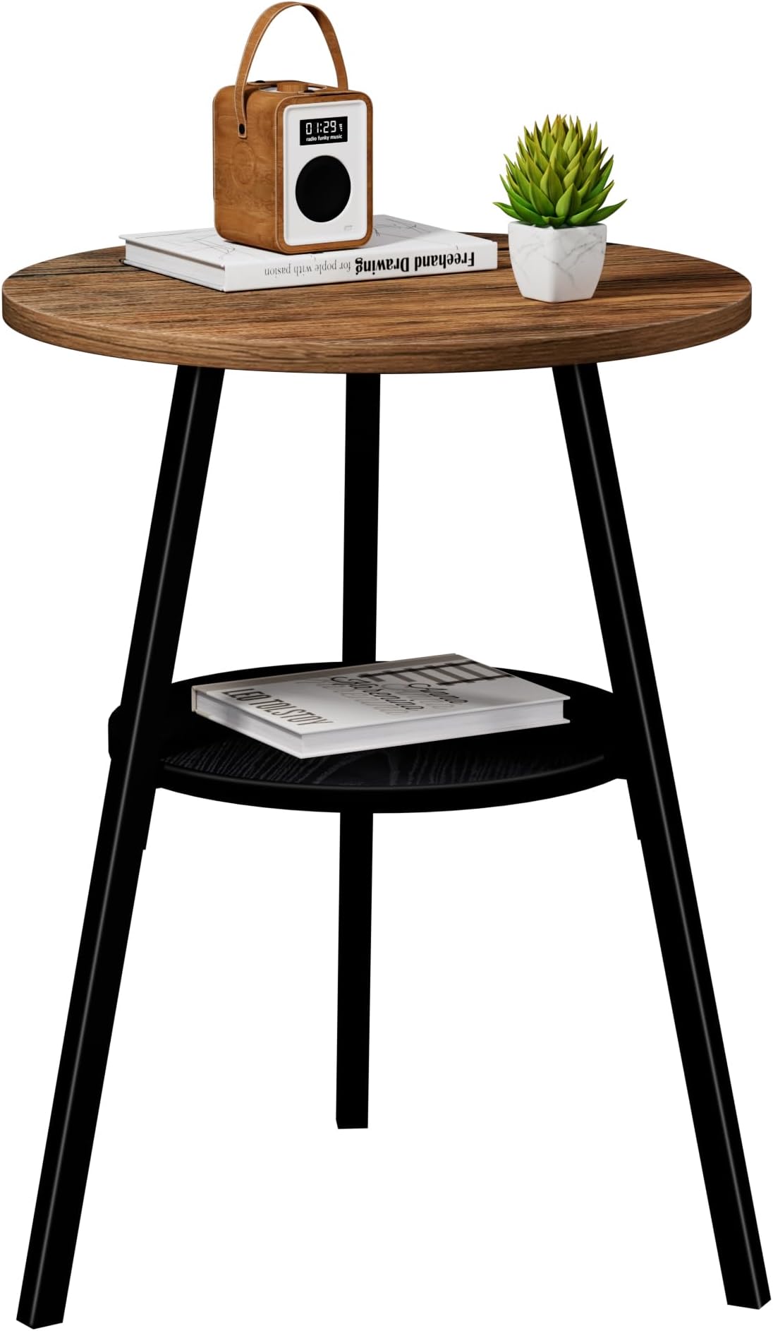 Amazon.com: HOOBRO Round Side Table and Small Drink Table Bundle, Round ...