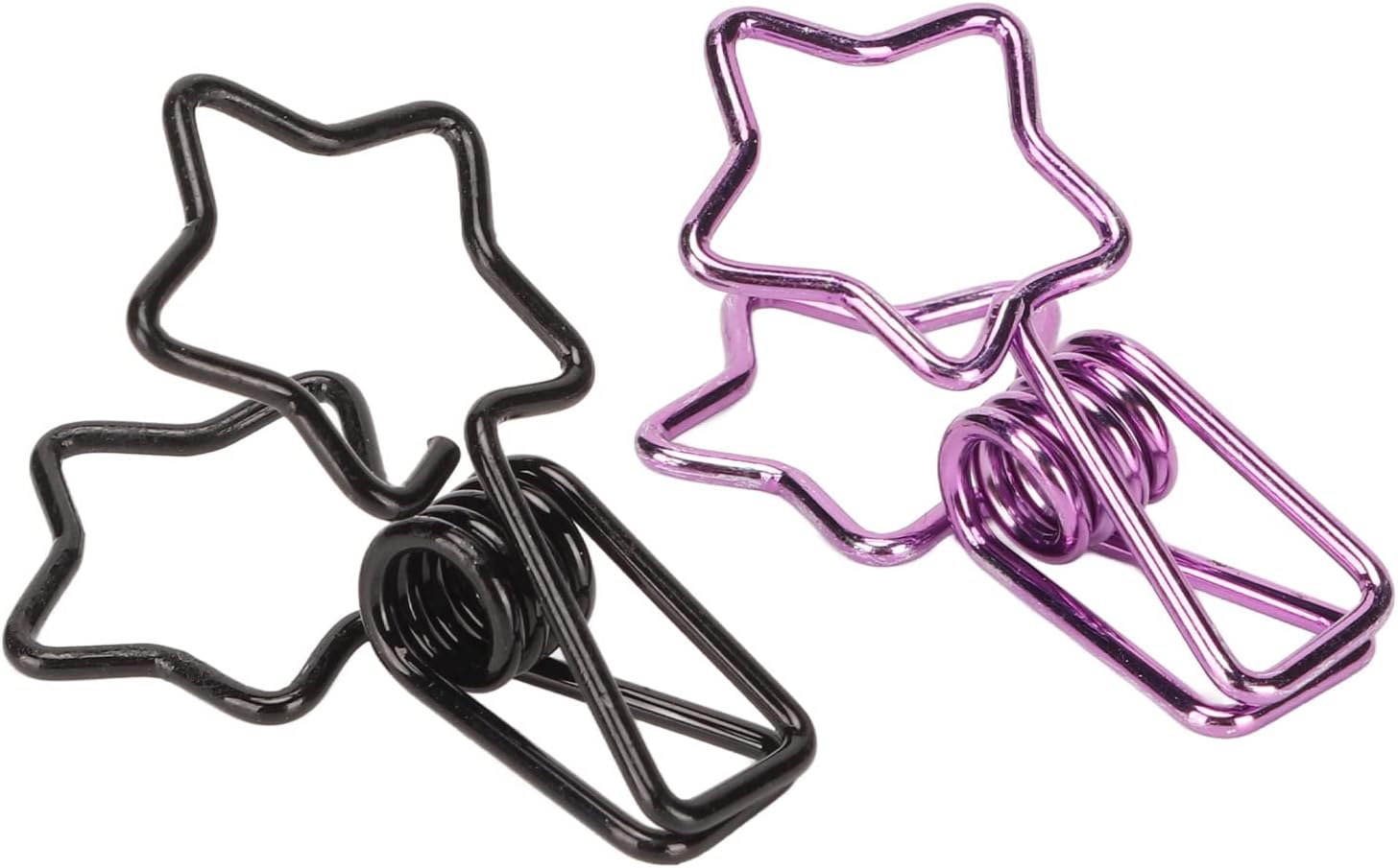 Amazon.com: 100pcs Binder Clips, Purple and Black Star Design Paper ...