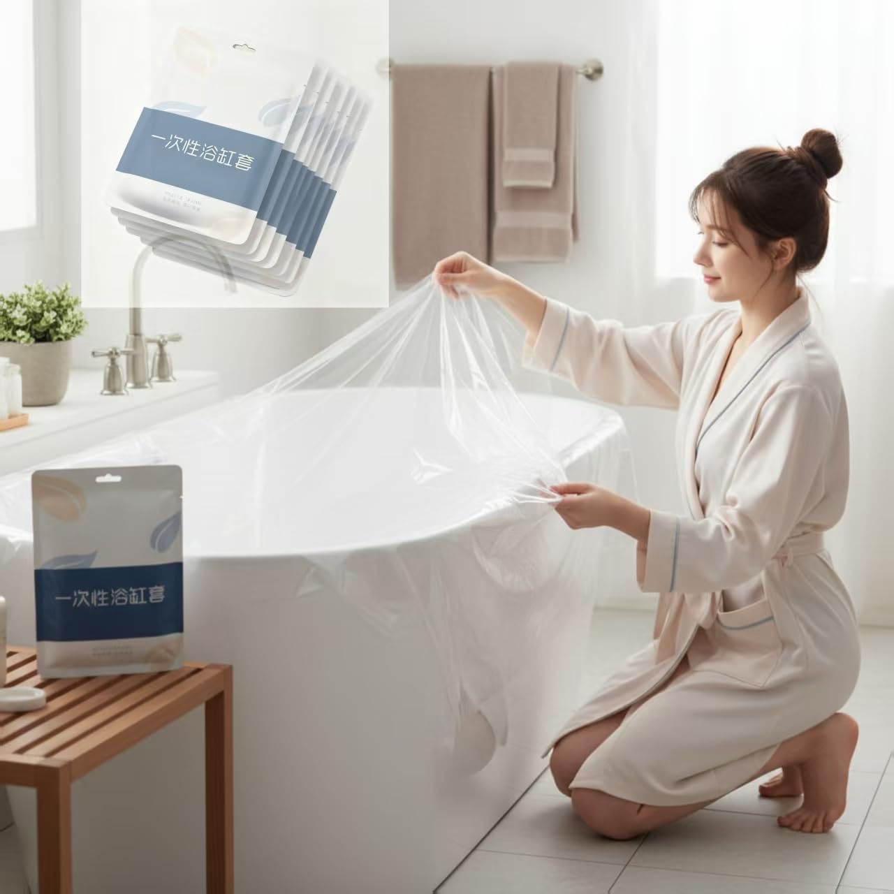 Amazon.com: 20P Disposable Bathtub Cover for tub Extra Thick Bathtub ...