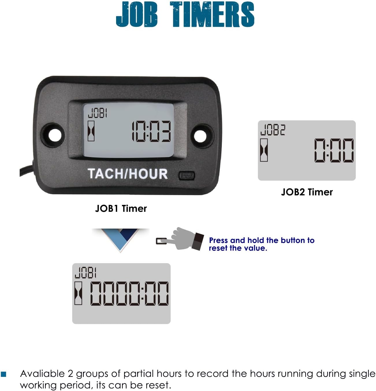 Digital Tach/Hour Meter with RPM Alert for Outdoor Power Equipment in ...