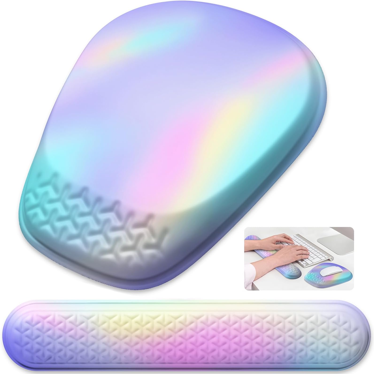 Amazon.com : Laokiiy Mouse Pad with Wrist Rest, Comfortable Memory Foam ...