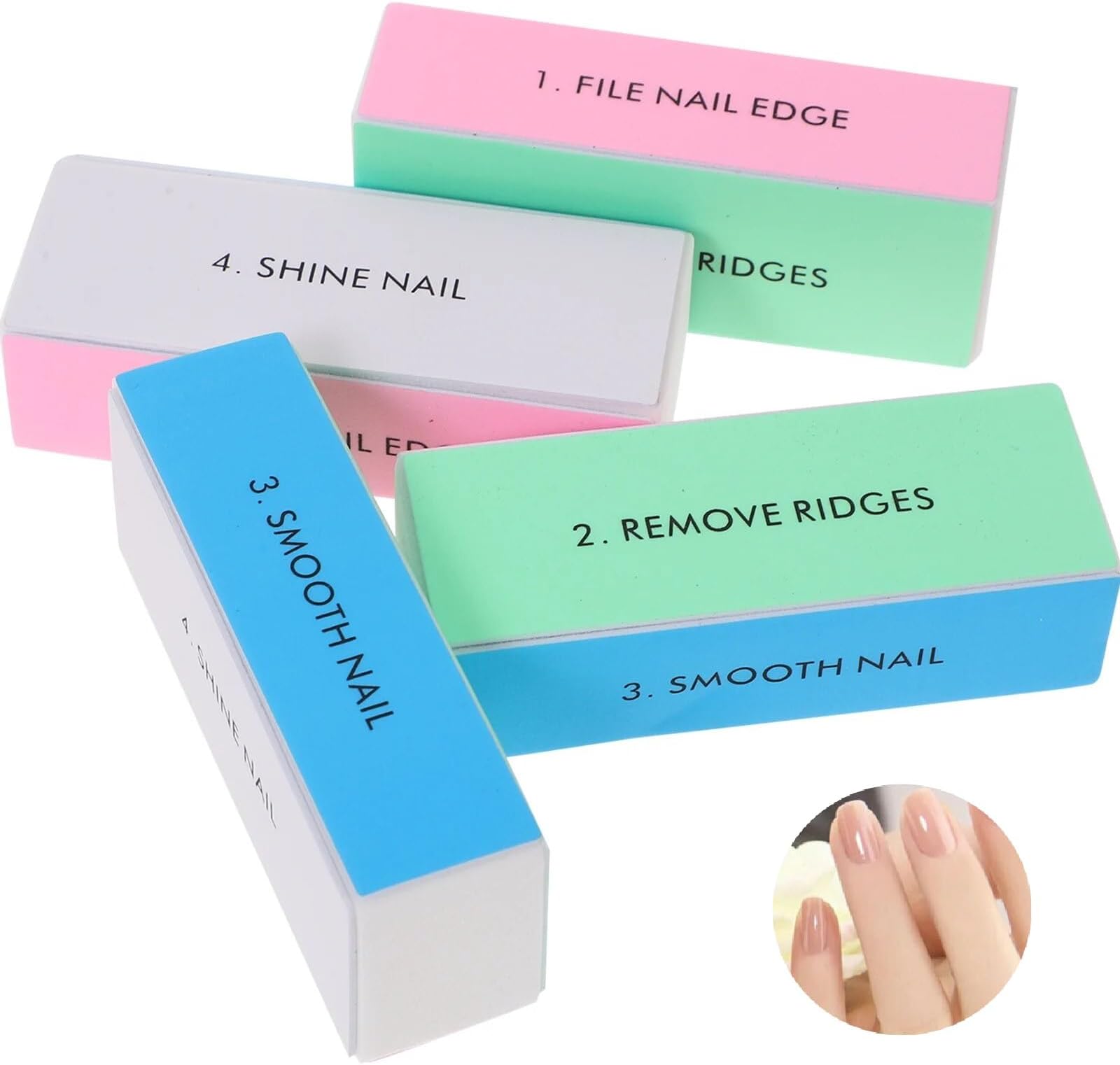 Amazon.com : Nail Buffer Block 10 PCS, 4 Way Shine Polisher Nail Buffing File Manicure File ...