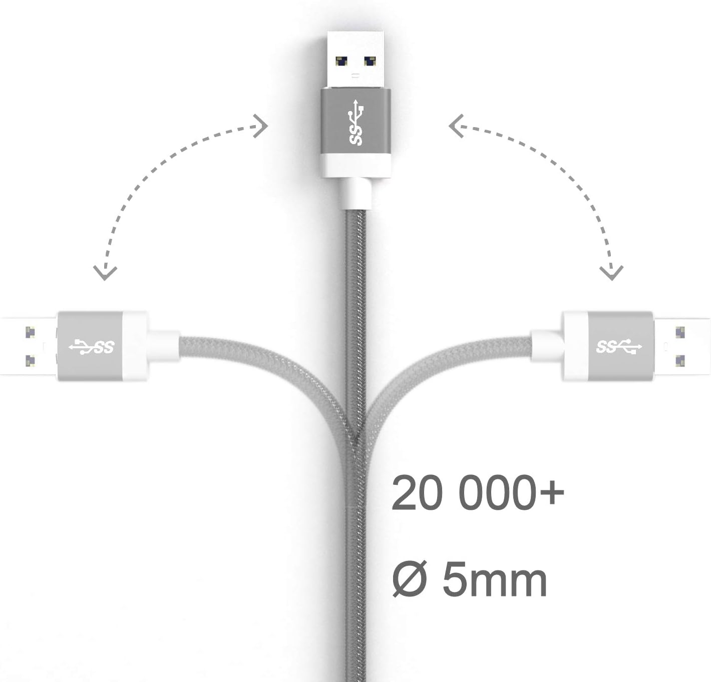 TUPower K55 USB 3.0 Connection Cable Super Speed Cable 0.5 m USB-A Male ...