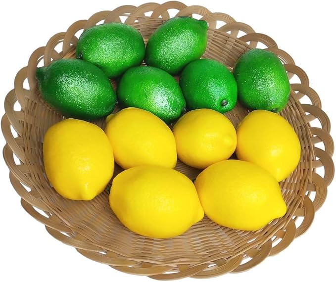 Amazon.com: 12 Pcs Fake Lemons Limes,Artificial Lemons Fake Fruits ...