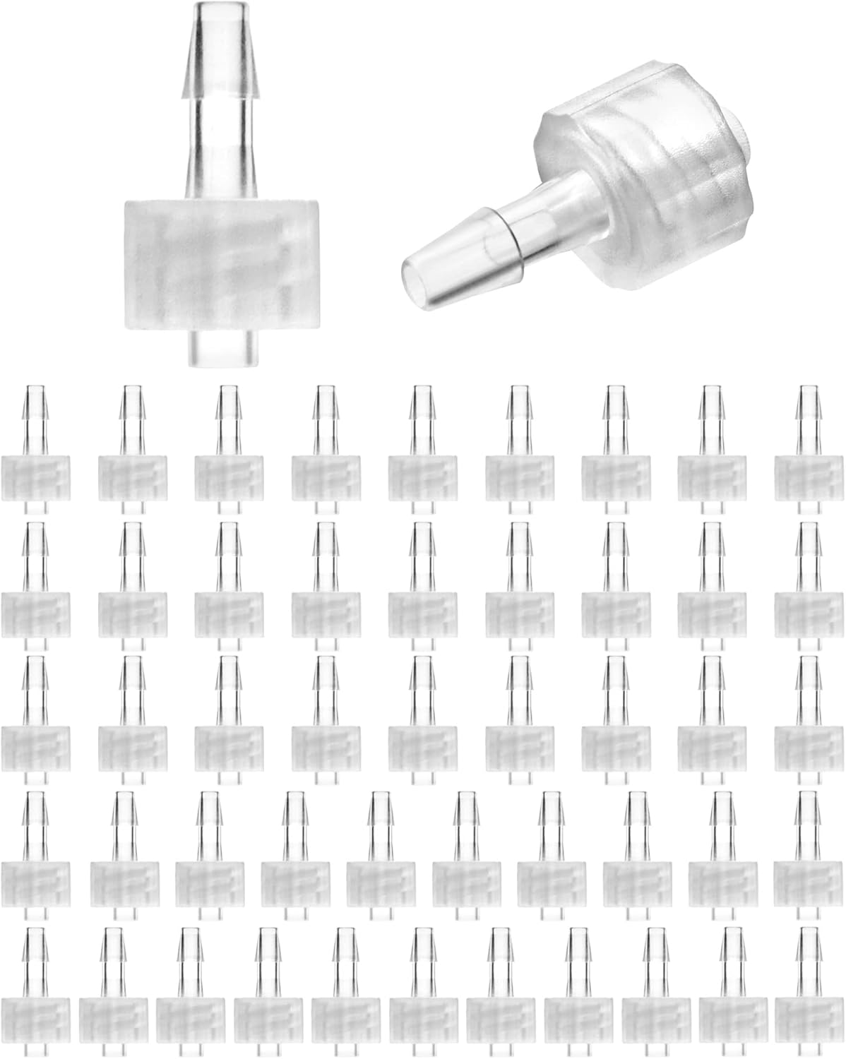 QWORK Male Luer Lock PP Hose Barb Adapter, 50 Pcs 1/8" for Laboratory ...