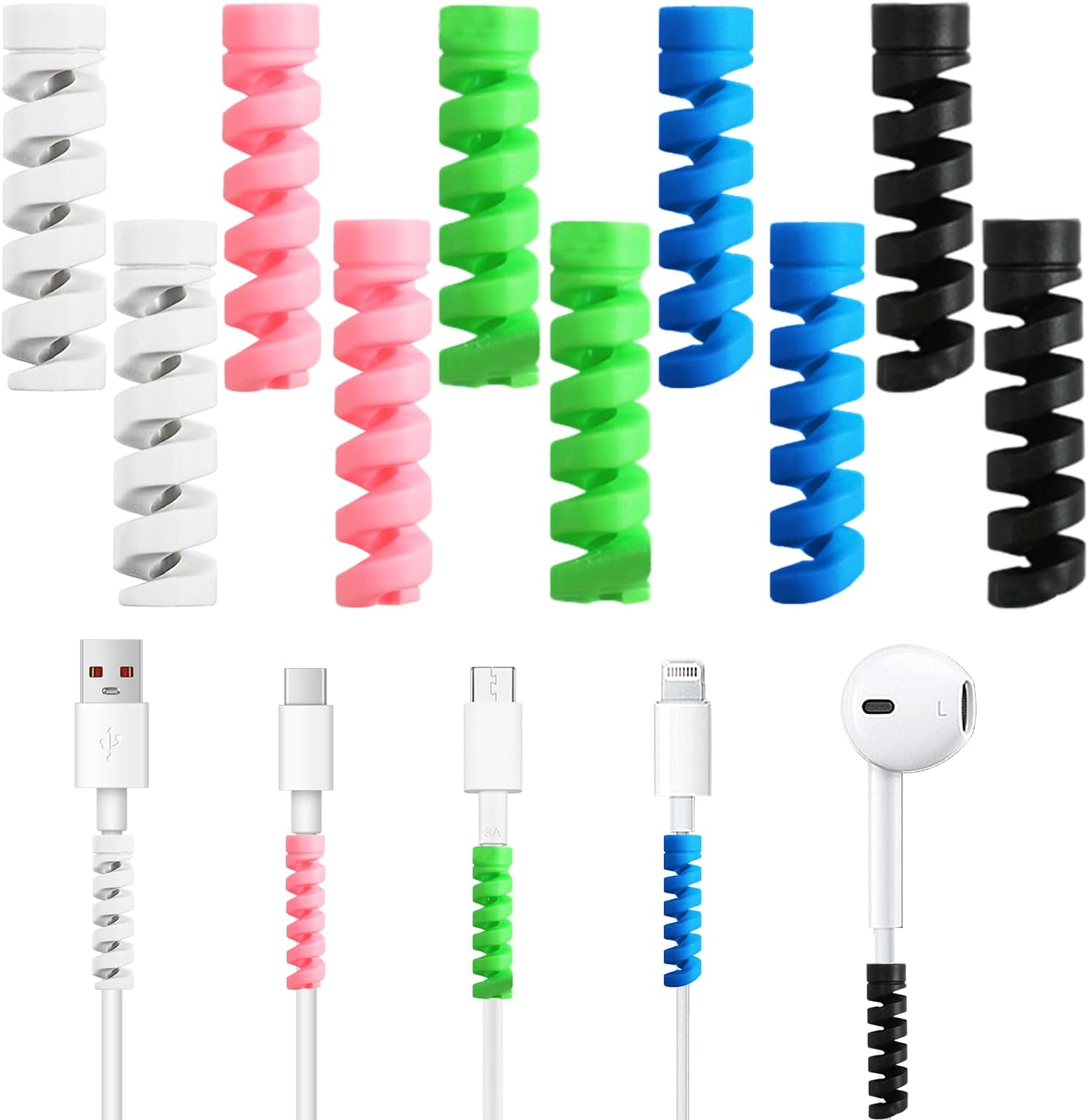 Owlbud Protector de Cables Juego de 10 Piezas para Cargadores Tipo C ...