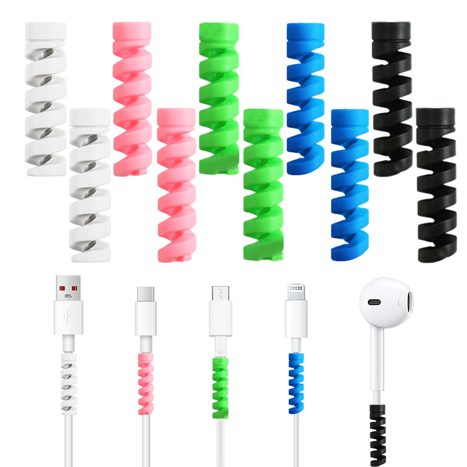 Owlbud Protector de Cables Juego de 10 Piezas para Cargadores Tipo C ...