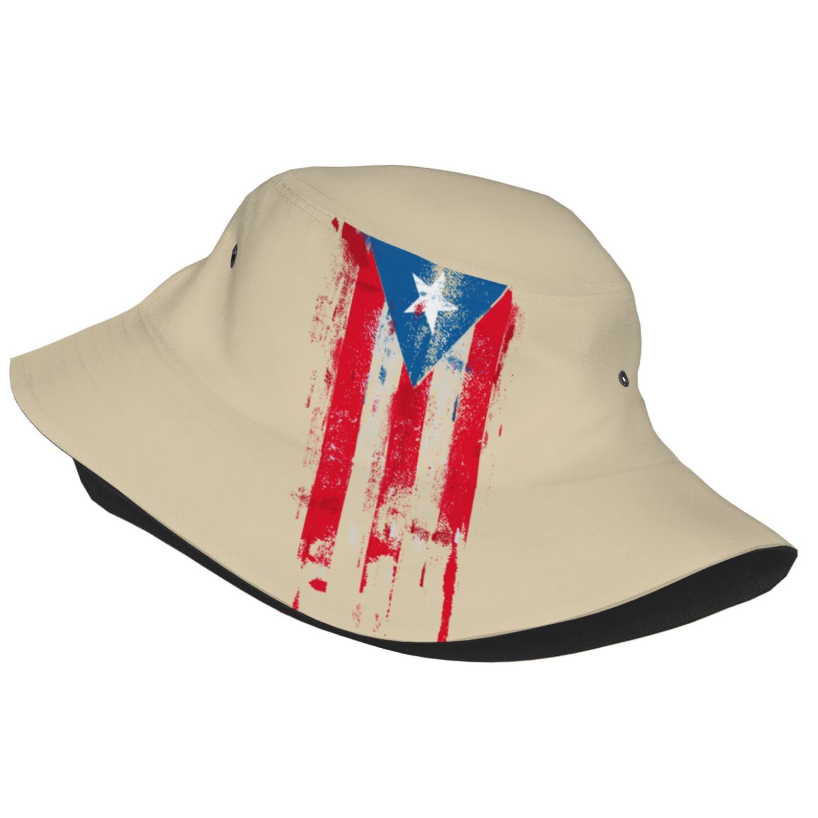 Snapklik.com : Vunko Puerto Rico Flag Retro Tan Bucket Hats For Women ...