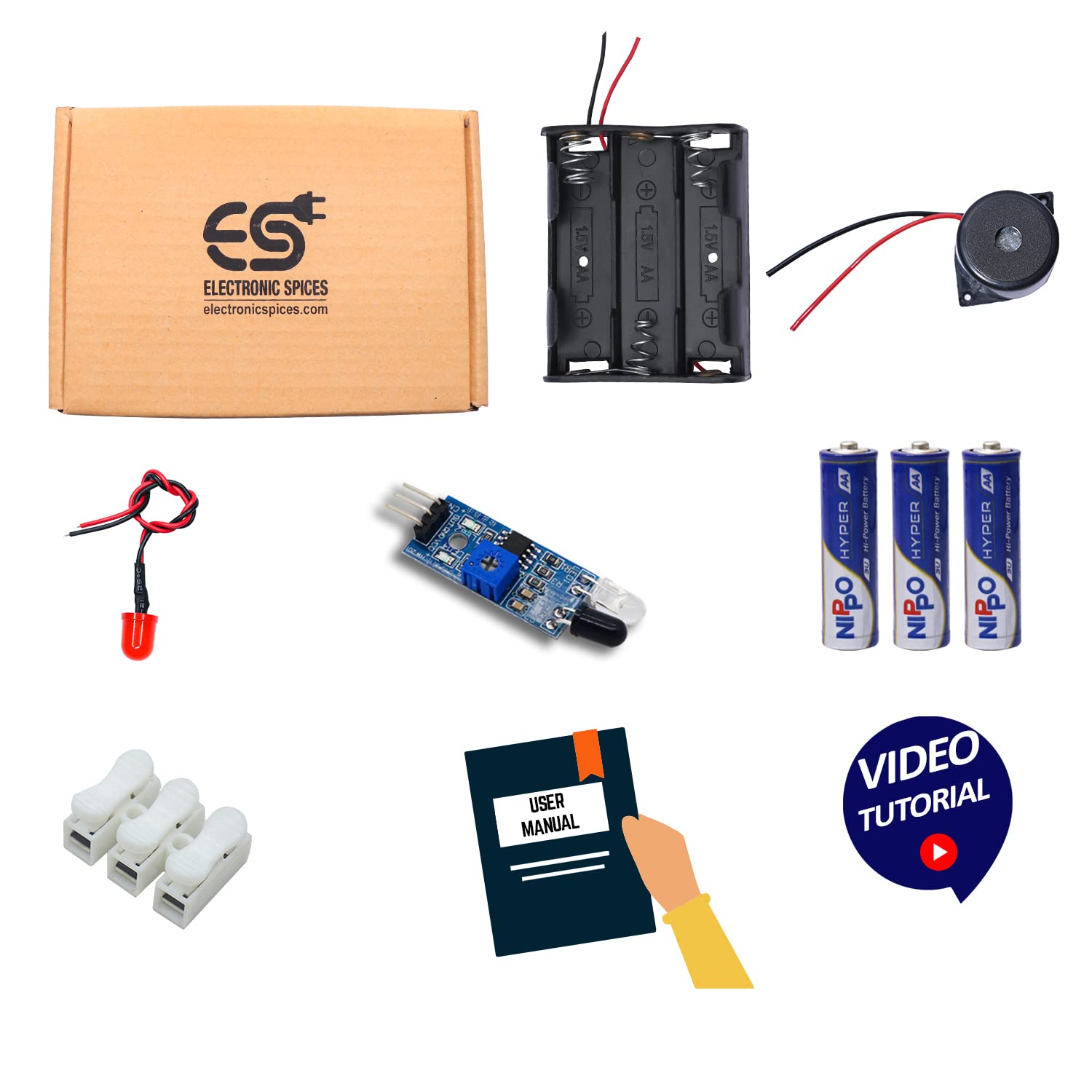 Electronic Spices Diy Mini Obstacle Sensor Kit With User Mannual And Video Tutorial : Amazon.in ...