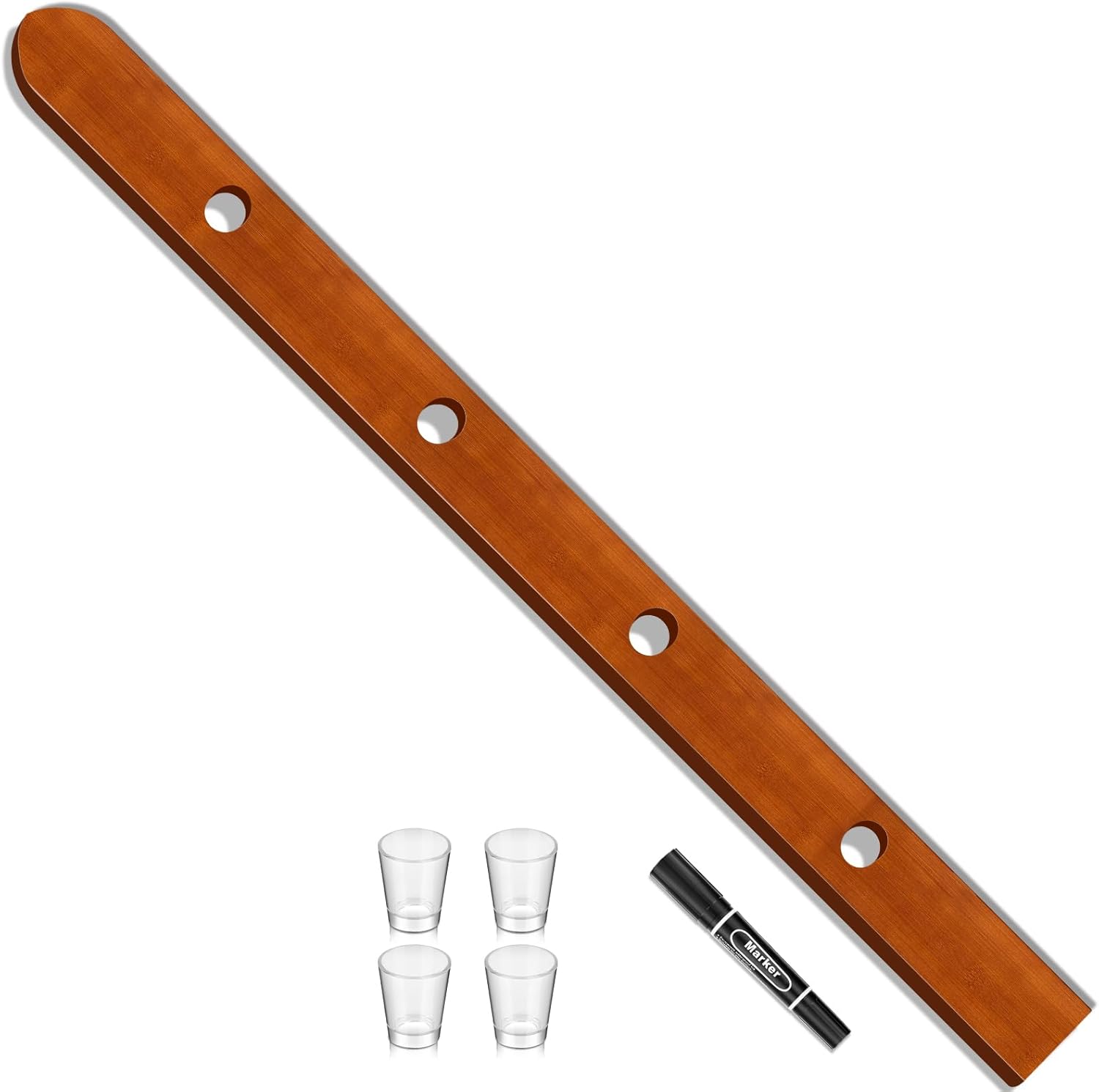 Amazon.com | Suzile Wooden Shot Board 4 Person Ski Retro Rustic Shot ...
