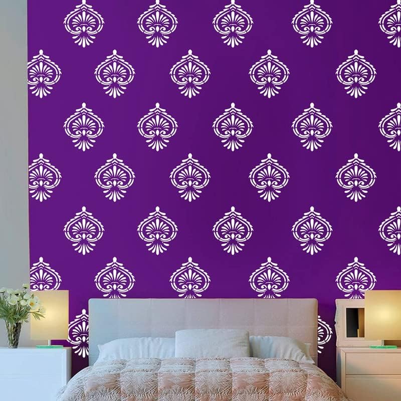 ARandNJ Stencils for Wall Painting Pack of 2 (Size- 13X13 Inch) Pattern ...