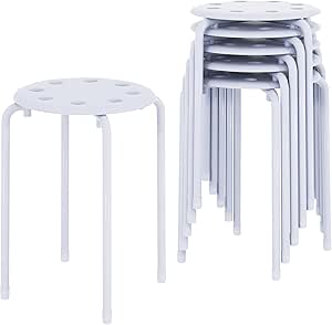 Amazon.com: VECELO 6-Piece Stacking Stools, 17.7 Inch Standard Height ...