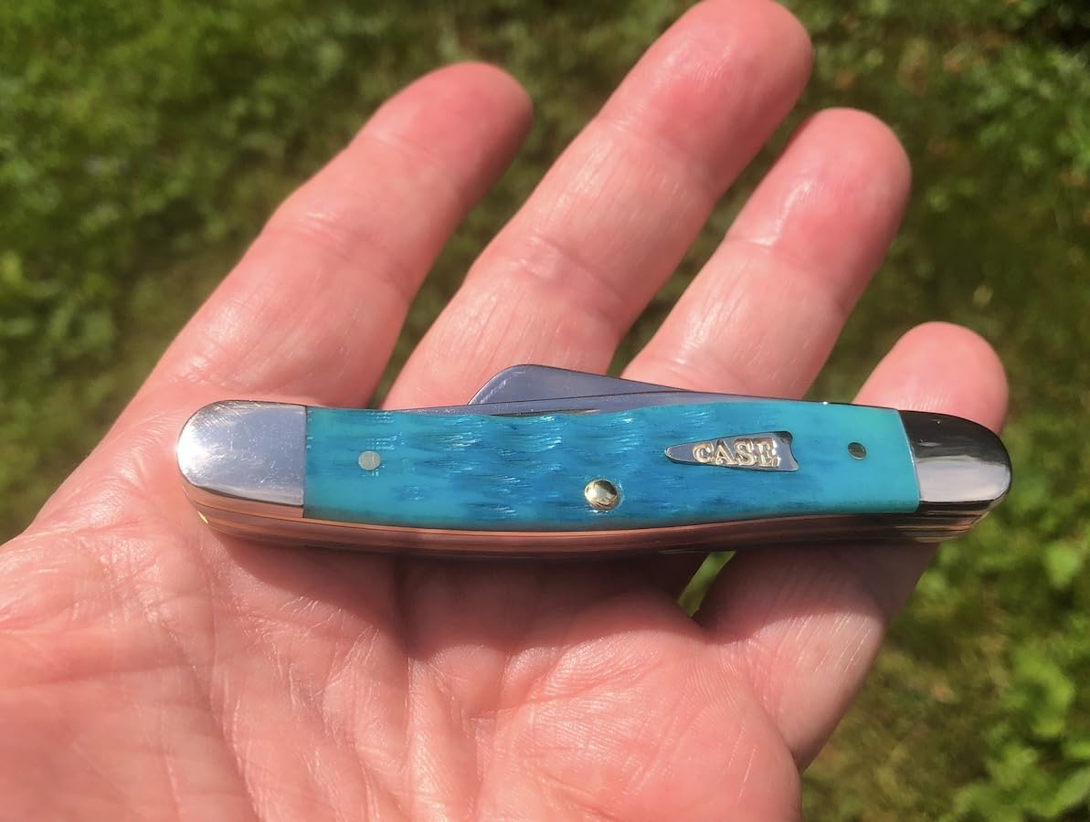 Amazon.com: Case xx Knives Stockman Jigged Sky Blue Bone 50642 ...