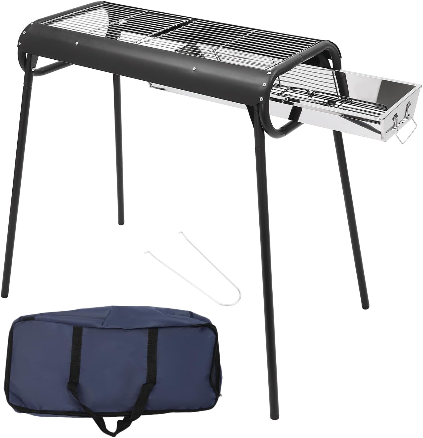 Amazon.com: Portable BBQ Griddle with Pull-Out Charcoal Slot, Outdoor ...
