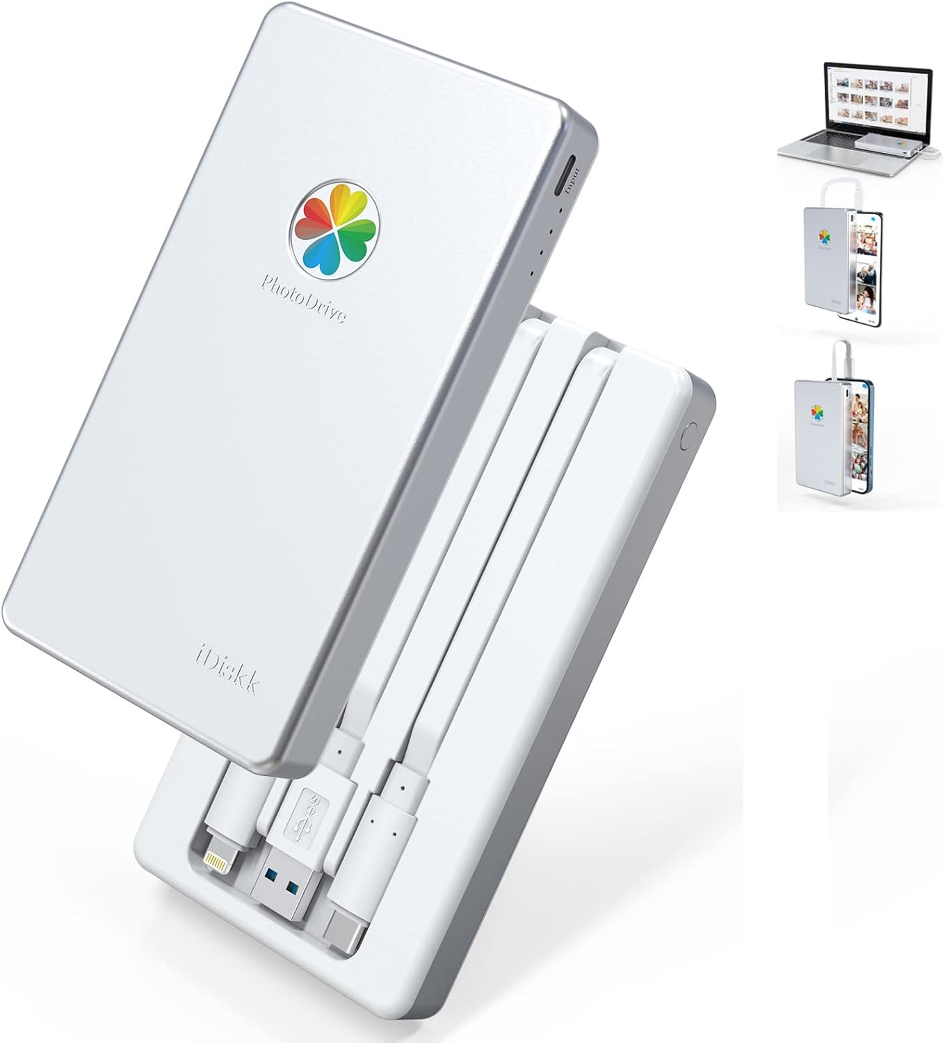 Amazon.com: iDiskk Mfi Certified 2TB External Hard Drive for iPhone 16,15,iPad,MacBook,PC,Photo ...