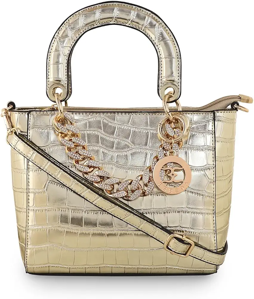 ESBEDA Light Gold Color Croco Embossed Handbag For Women - Price History