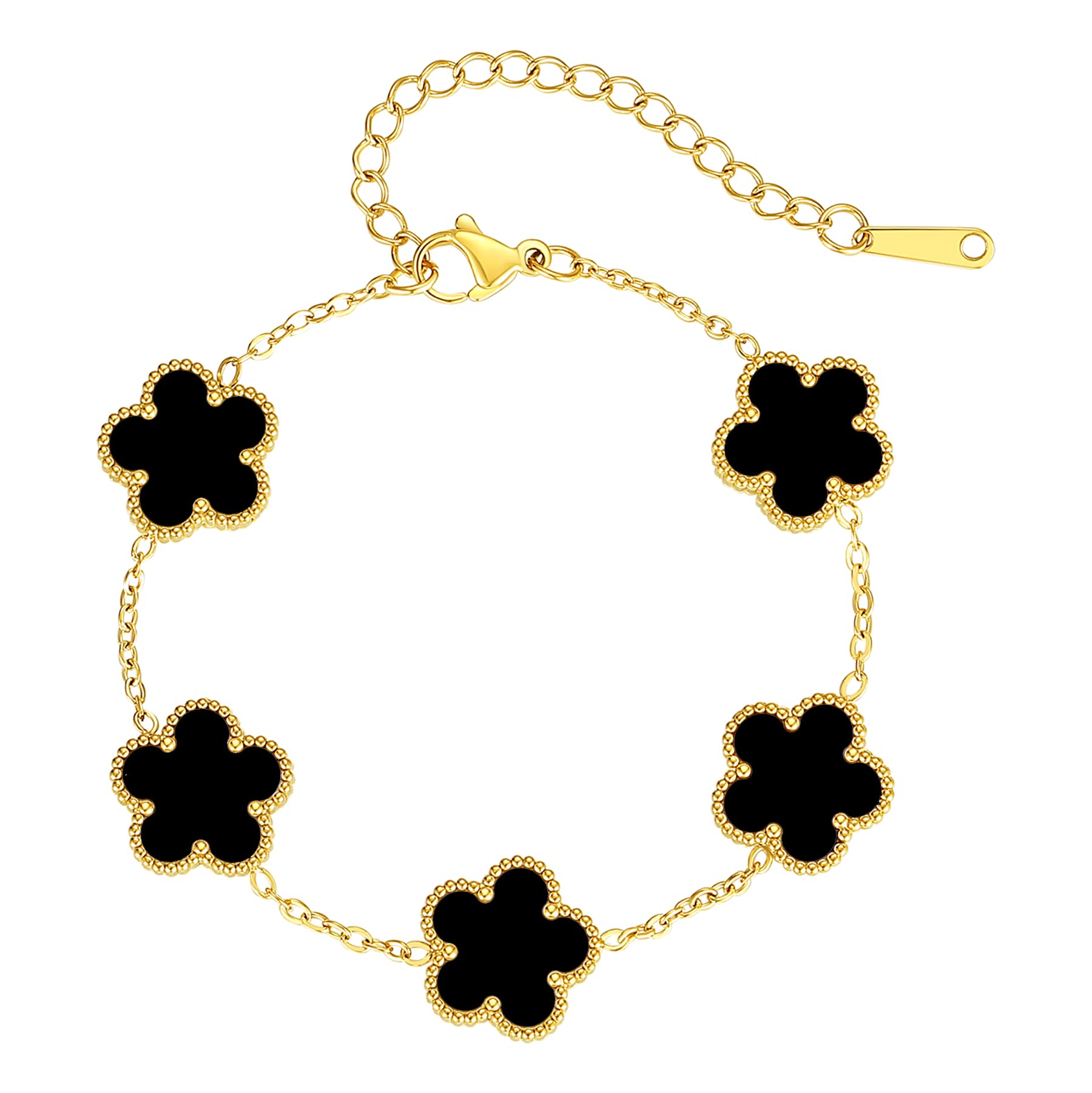 Myrnaist - Pulsera de trébol para mujer, de acero inoxidable con trébol ...